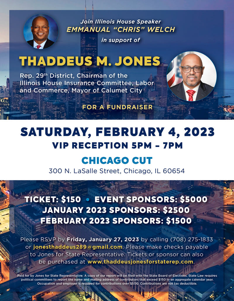 Please Join Us On February 4th - Thaddeus Jones for State Rep