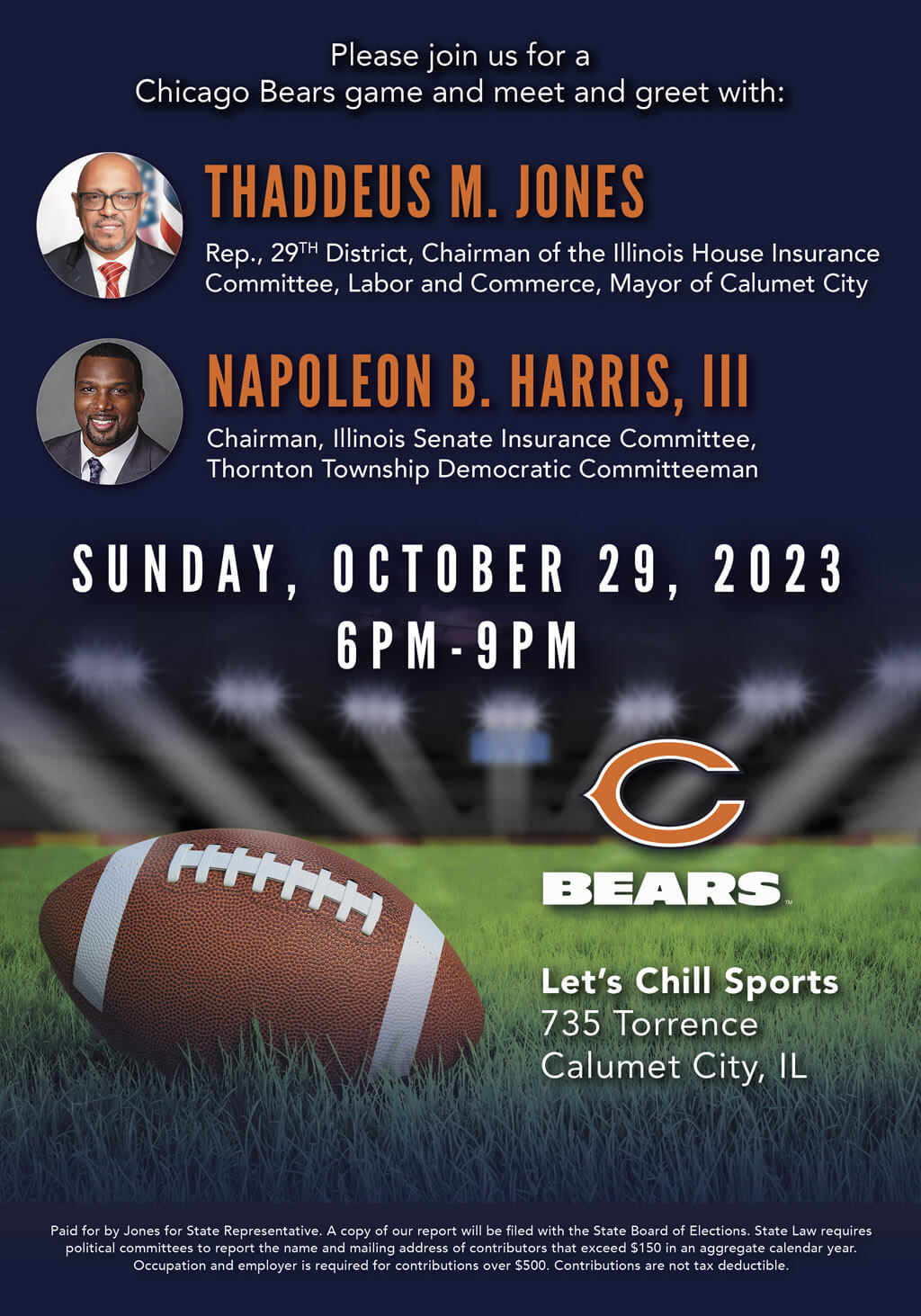 Meet & Greet On Sunday October 29th - Thaddeus Jones for State Rep