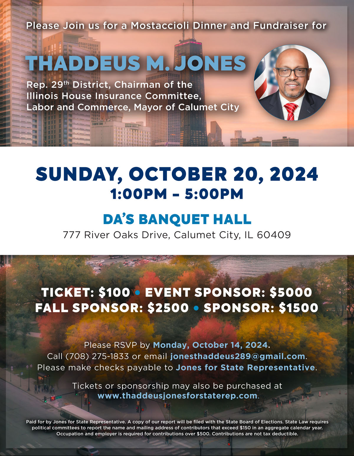Please Join Us On October 29th - Thaddeus Jones for State Rep