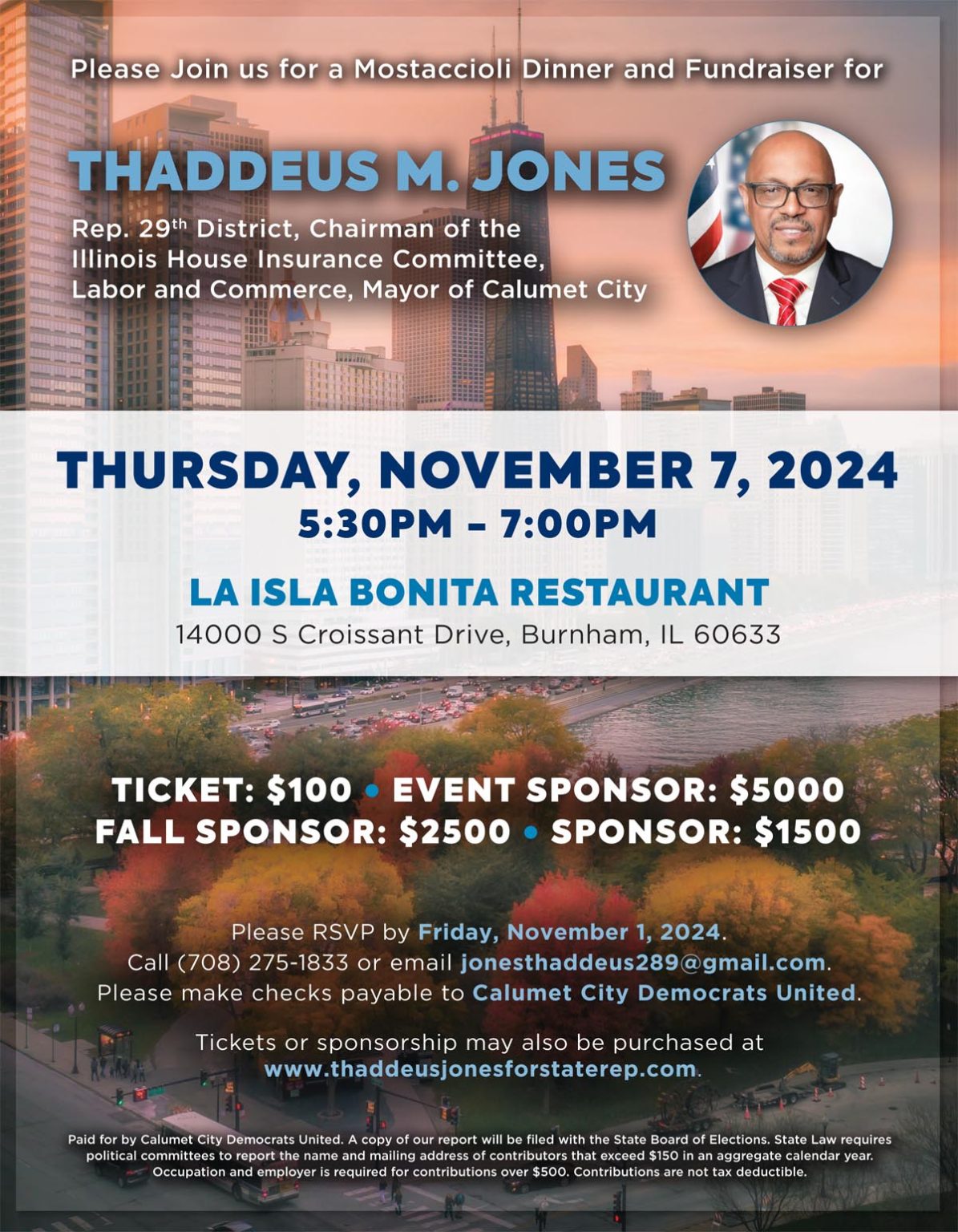 Please Join Us On November 7th - Thaddeus Jones for State Rep